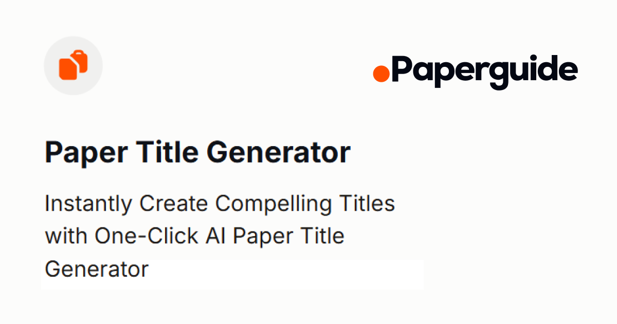 Research Title Generator - AI Title Generator for Research